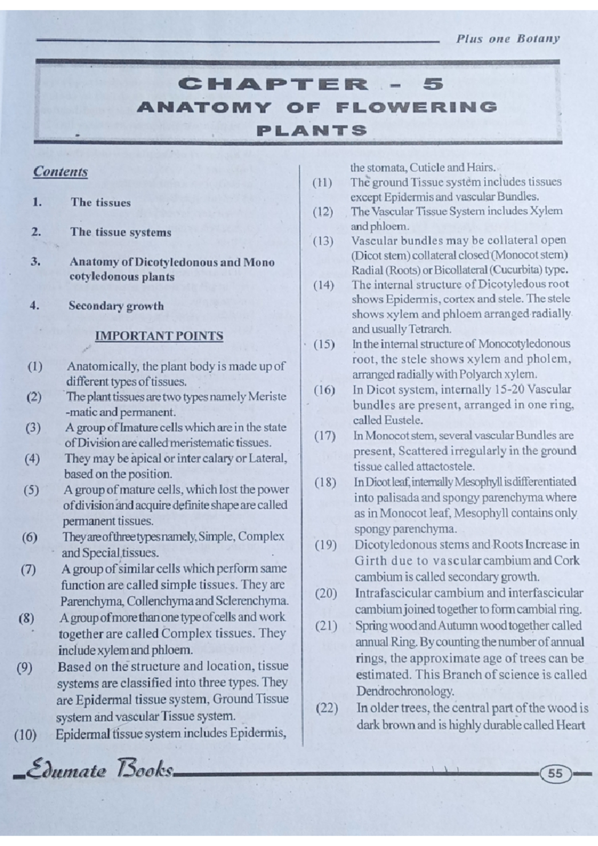 +1biology.chap5. Anatomy of flowering plants - Biology - Studocu