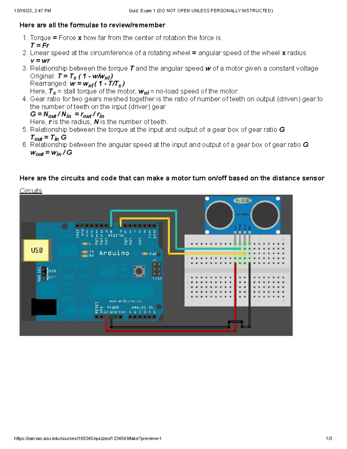 Exam 1 Formula Sheet - 10/16/23, 2:47 PM Quiz: Exam 1 (DO NOT OPEN ...