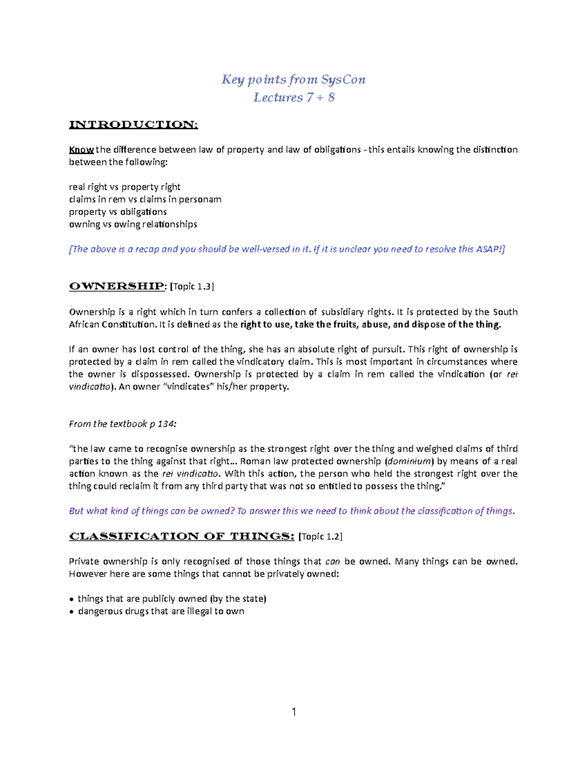 Key Points Lectures 7 + 8 - Key points from SysCon Lectures 7 + 8 Introduction: Know the ...