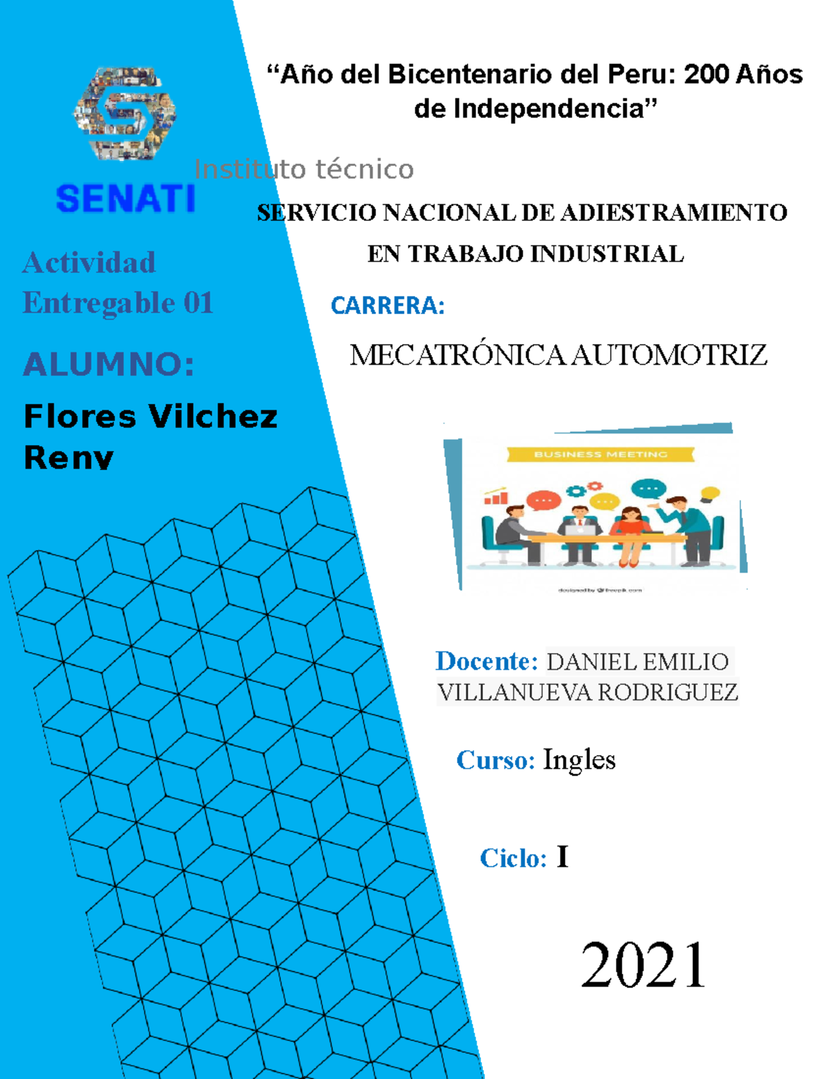 Actividad entregable 1 Ingles - SENATI - Studocu