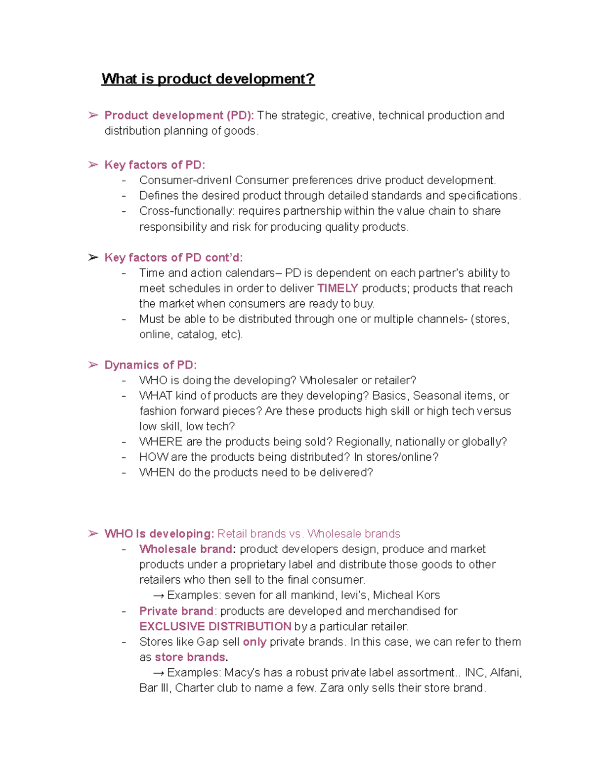 FM 110- Notes - Lecture on What is product development? - What is ...