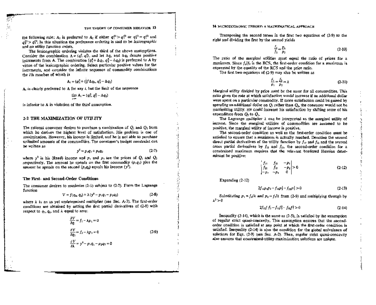 Old Slutsky Equation Proof - the following rule: Al is preferred to A2 ...