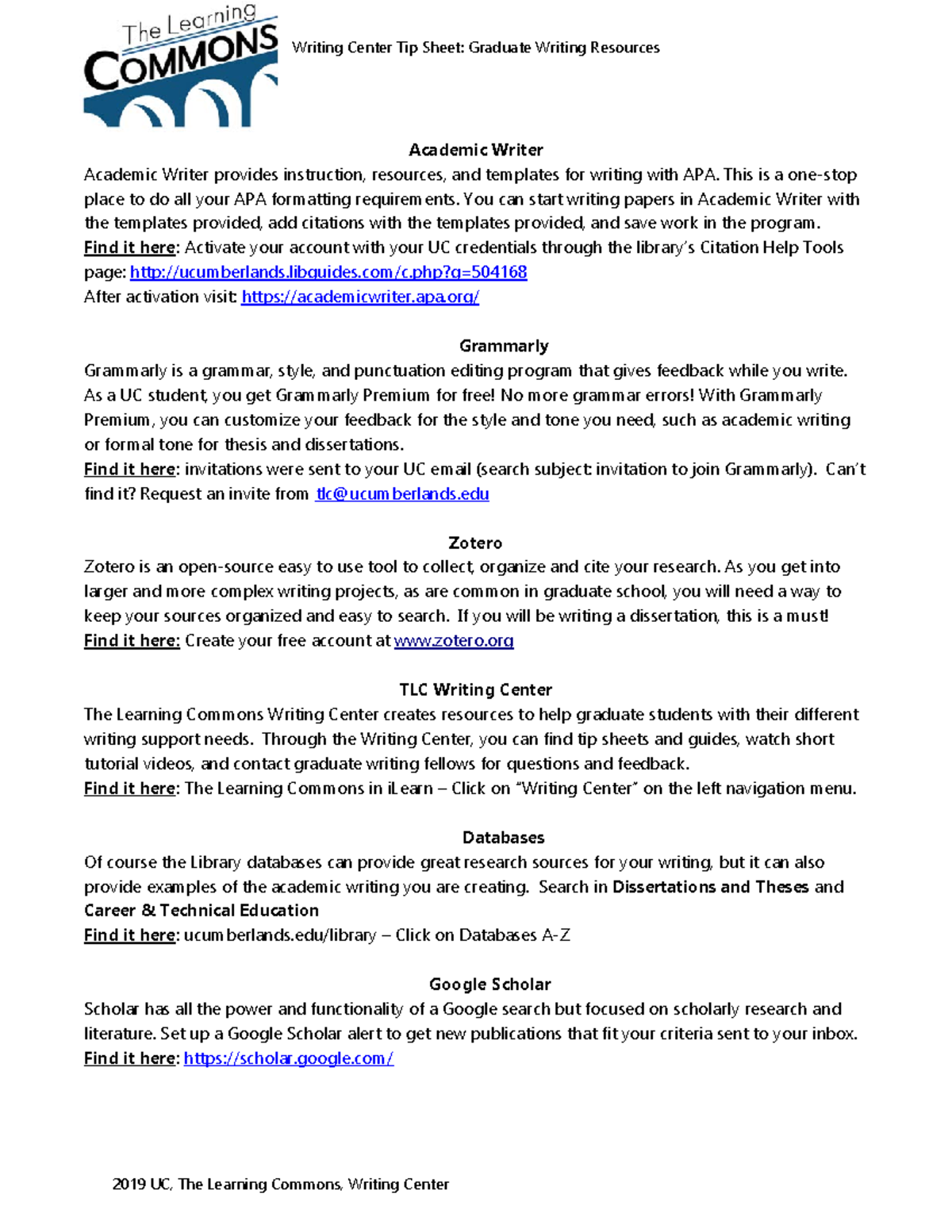 Writing Center Tip Sheet - Academic Writer Academic Writer provides ...