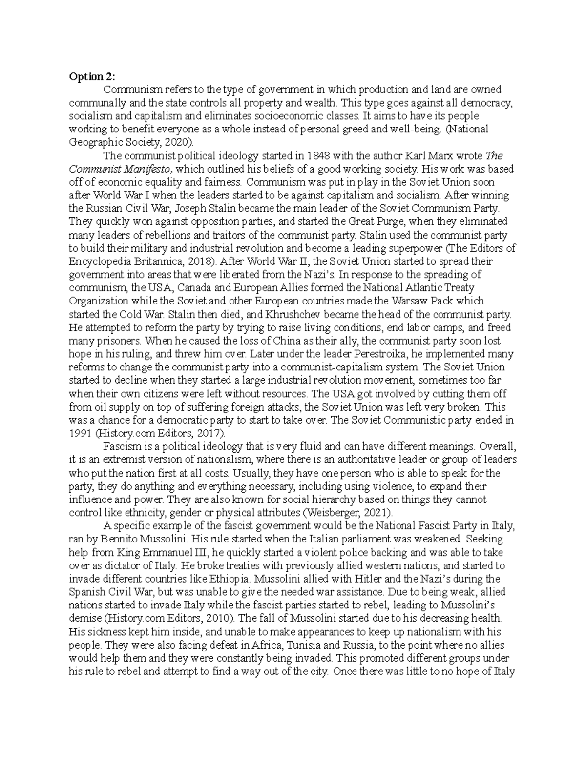 Discussion Week 2 - Talking about the different forces that started ...