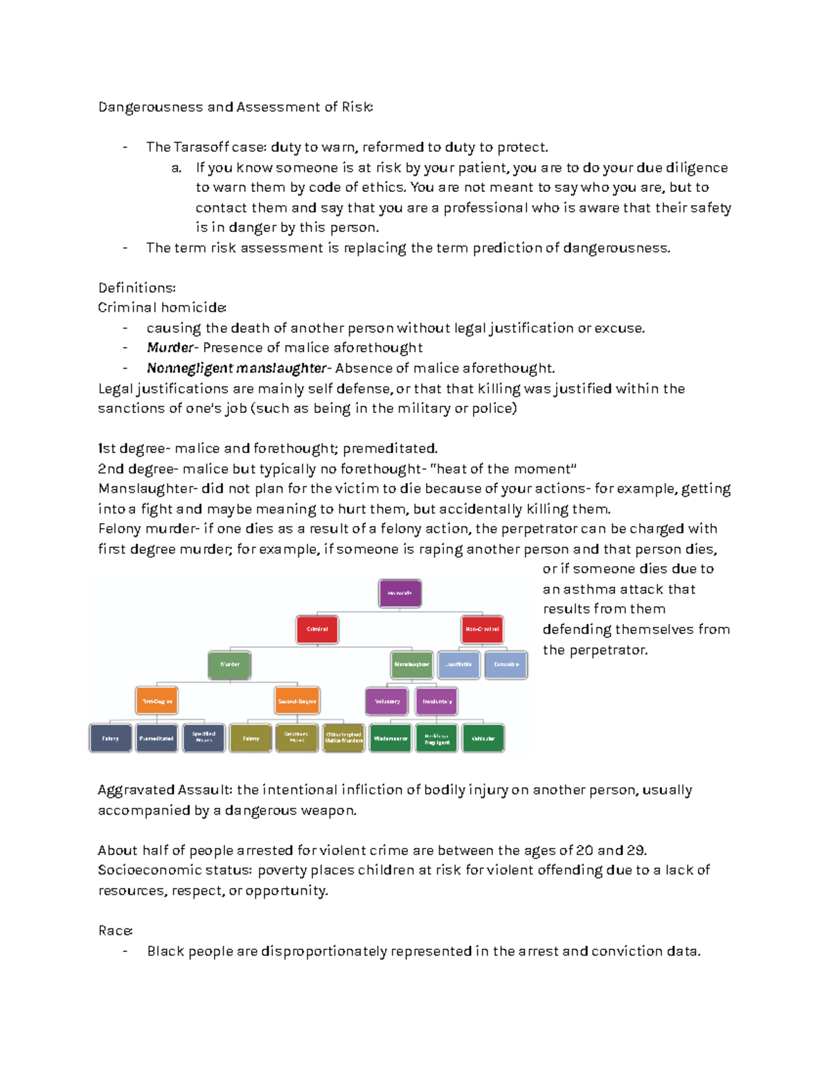 Dangerousness and Assessment of Risk homicide - Dangerousness and ...