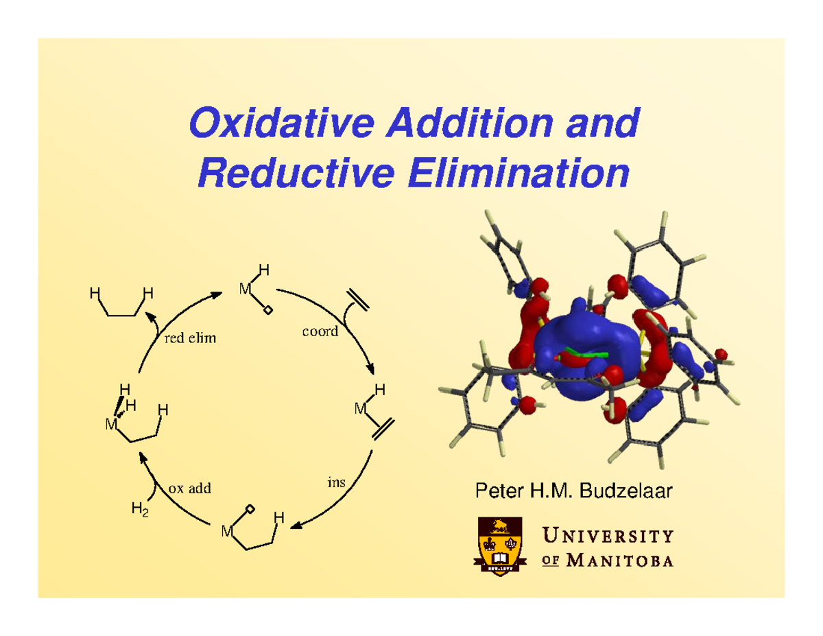14 - Oxidative Addition - Oxidative Addition and Reductive Elimination ...