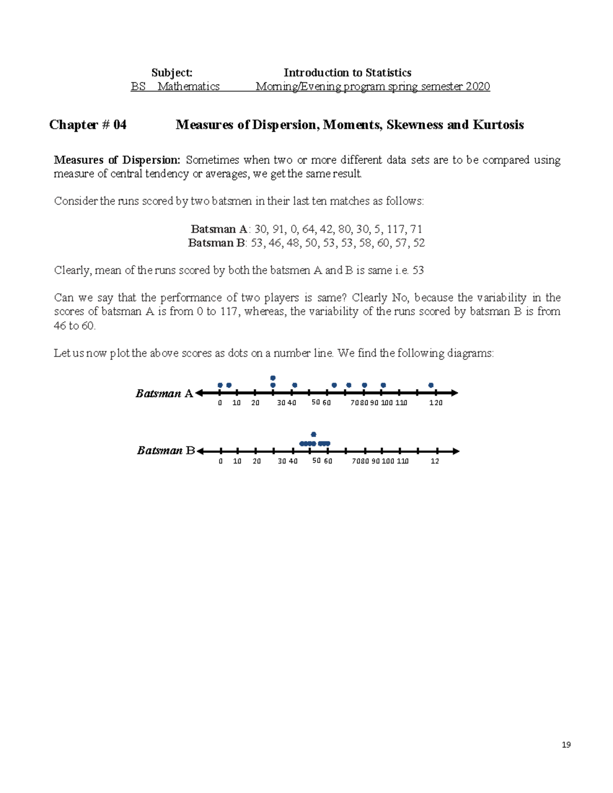 Chapter 4 - It is easy notes for statistics - Subject: Introduction to ...