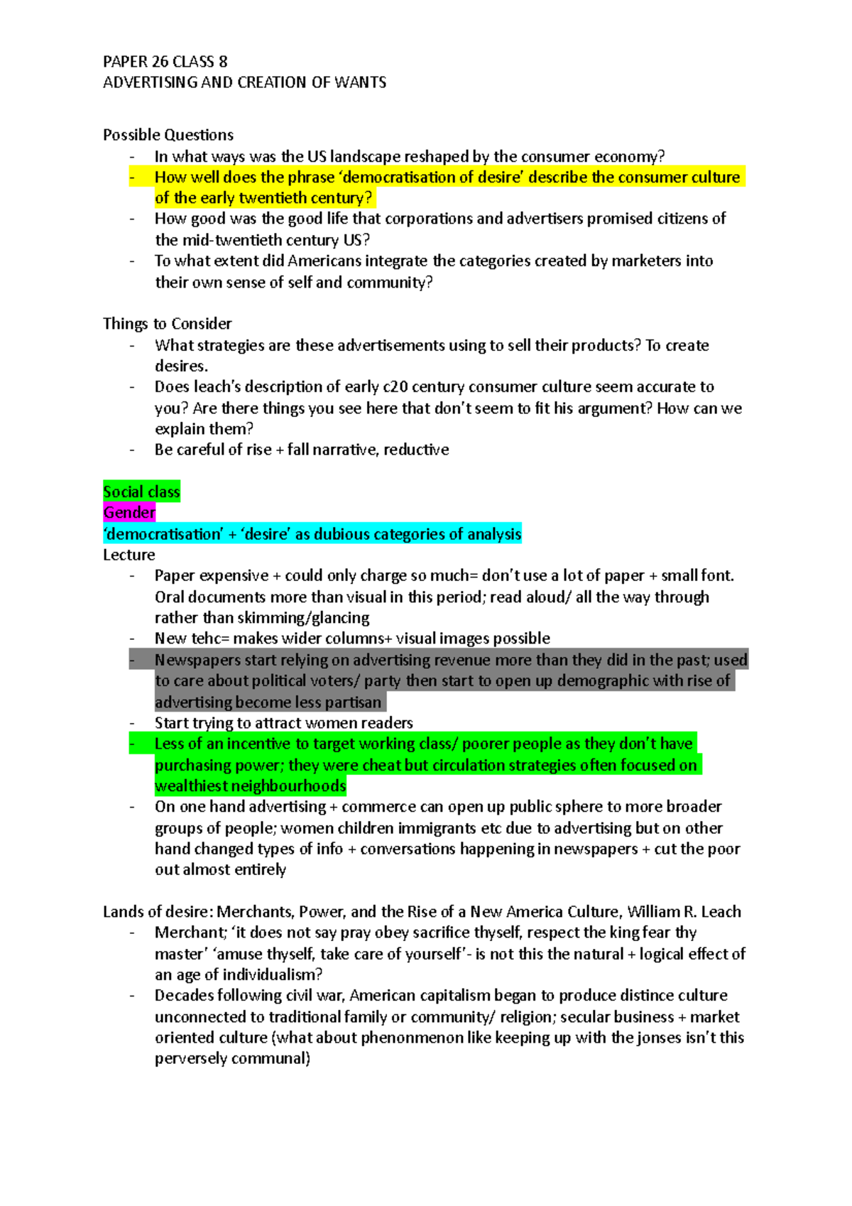 Paper 26 class 8 advertising - ADVERTISING AND CREATION OF WANTS ...