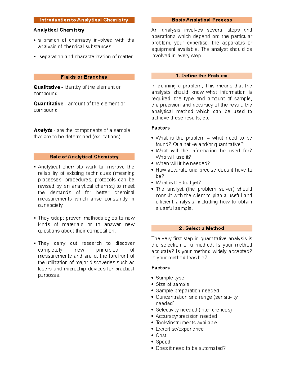 Anachemlec Prelim Reviewer - Introduction to Analytical Chemistry ...