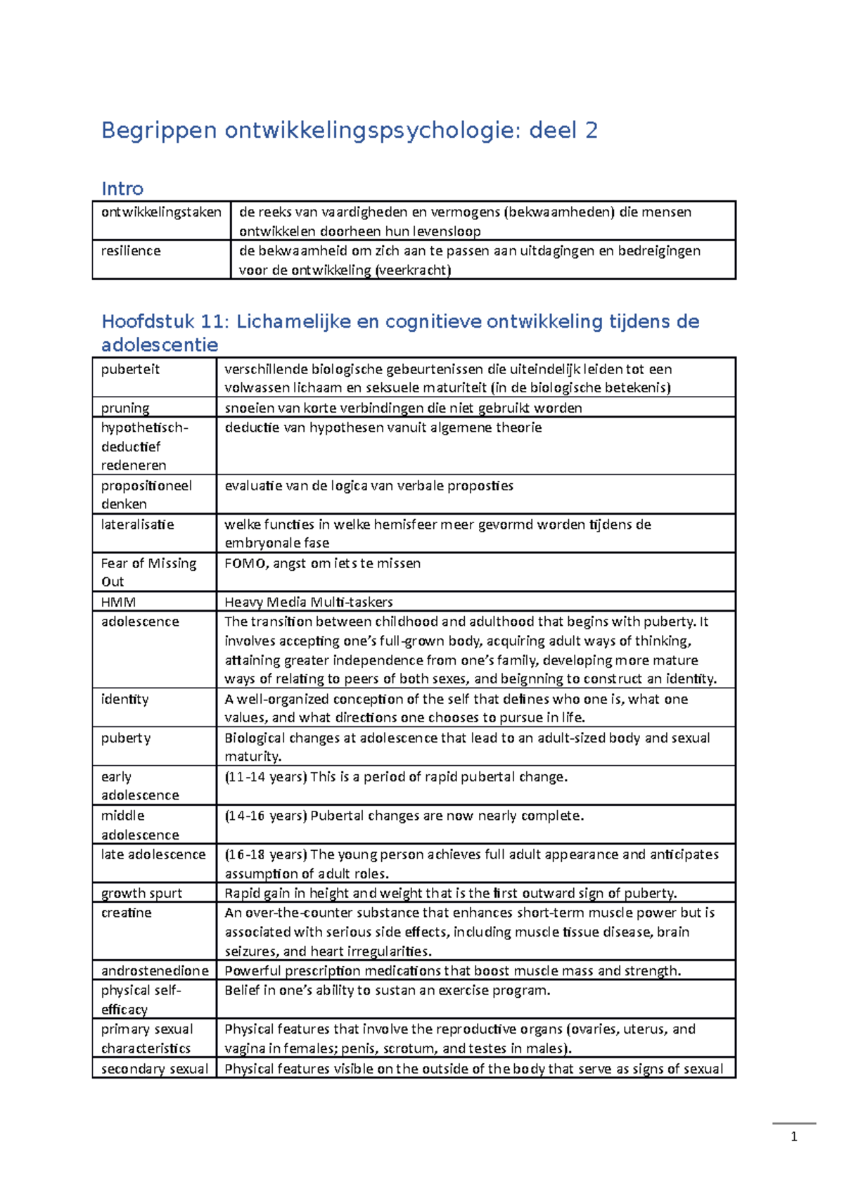 Begrippen ontwikkelingspsychologie - It involves accepting one’s full ...