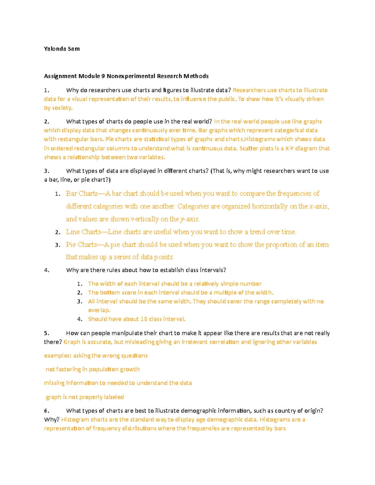 Assignment Module 9 Nonexperimental Research Methods - Yalonda Sam ...