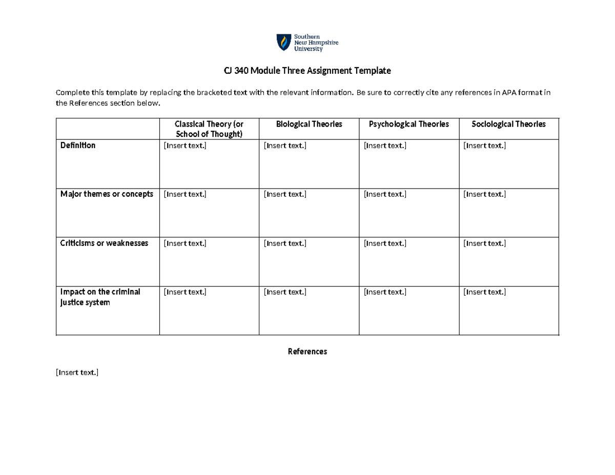 CJ 340 Module Three Assignment Template - CJ 340 Module Three ...