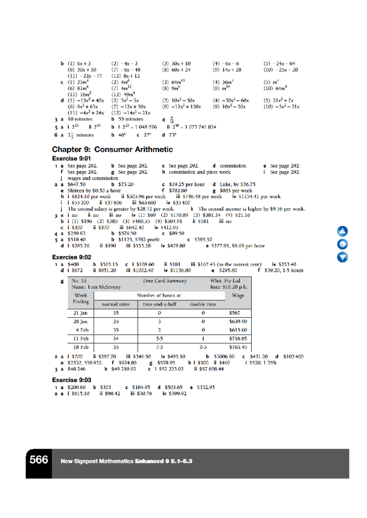 Year 9 Consumer Arithmetic - Spending Money Answers - b (1) (2) (3) (4 ...