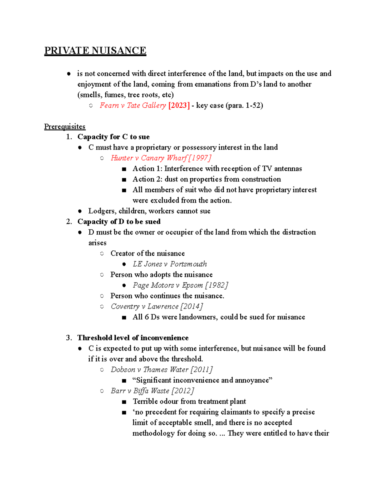 Private Nuisance - updated with Fearn v Tate Gallery - PRIVATE NUISANCE ...