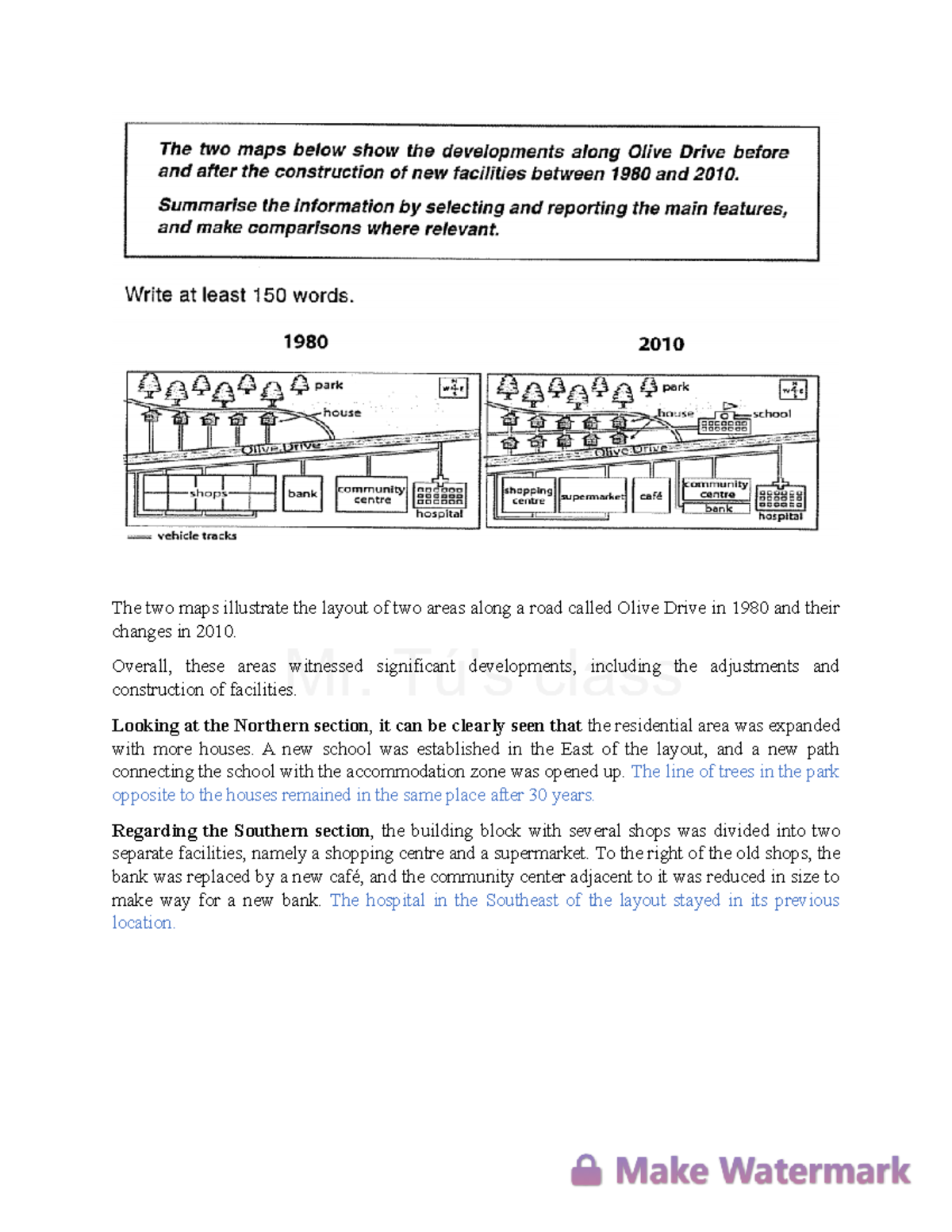L13 Maps Sample - The two maps illustrate the layout of two areas along ...