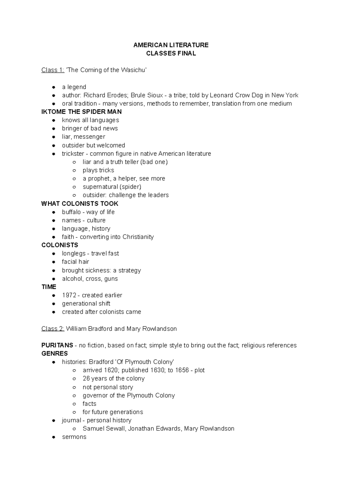 American Literature Classes Final AMERICAN LITERATURE CLASSES FINAL american-literature-classes-final-american-literature-classes-final