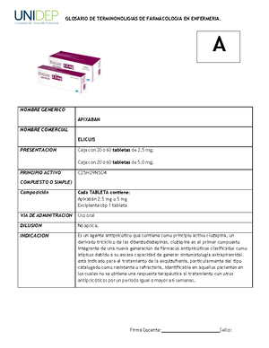 Glosario DE Farmacos (2) - B NOMBRE GENERICO BUPRENORFINA NOMBRE ...