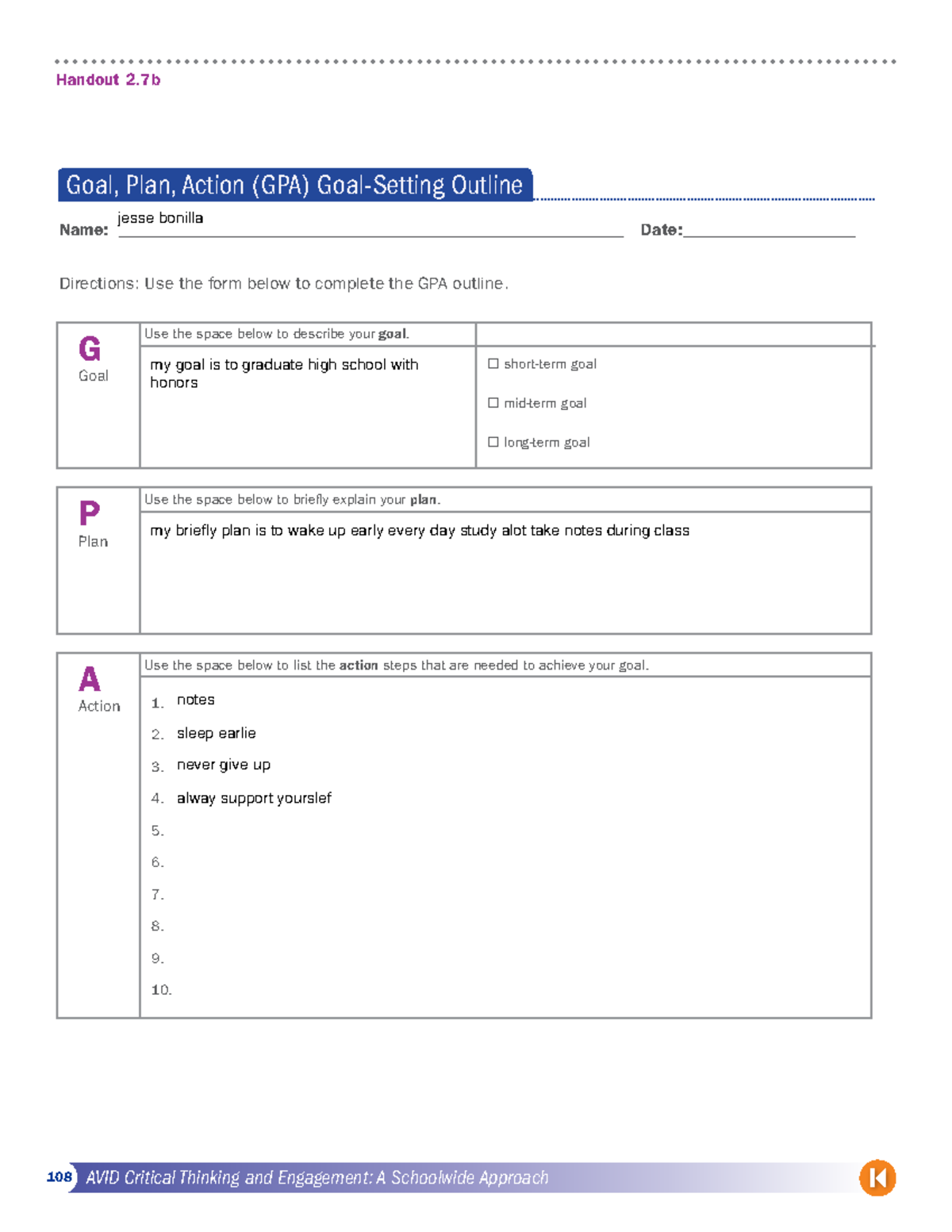 GPA Outline 4 - sssssssssssssssssssss - 108 AVID Critical Thinking and ...