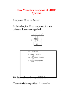 6Review-Freevibration-MDOF - of freedom systems review Free vibration analysis m11 m12 c11 c12 ...