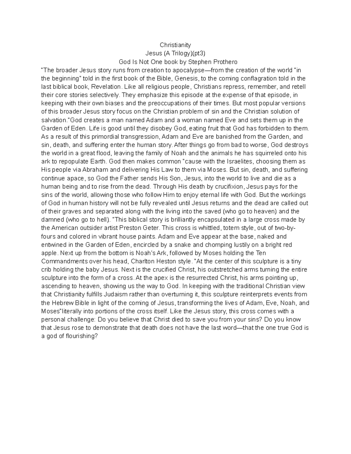 Christianity 6 - God is not one - Christianity Jesus (A Trilogy)(pt3 ...