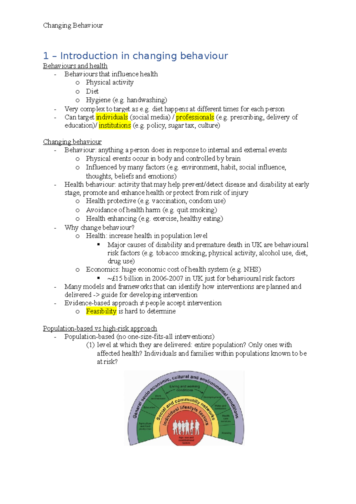Changing behaviour - 1 – Introduction in changing behaviour Behaviours ...