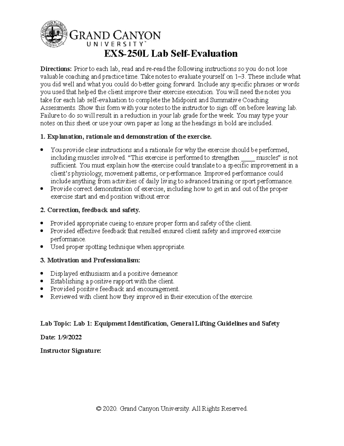 EXS-250L-RS-Lab Self Evaluation - EXS-250L Lab Self-Evaluation ...
