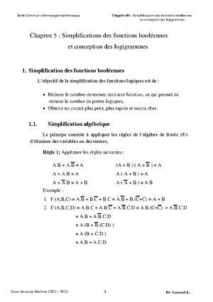 Td 1 sm2 2022-2023 - TD 1 Structure Machine - 1 Université Batna2 1 ère ...