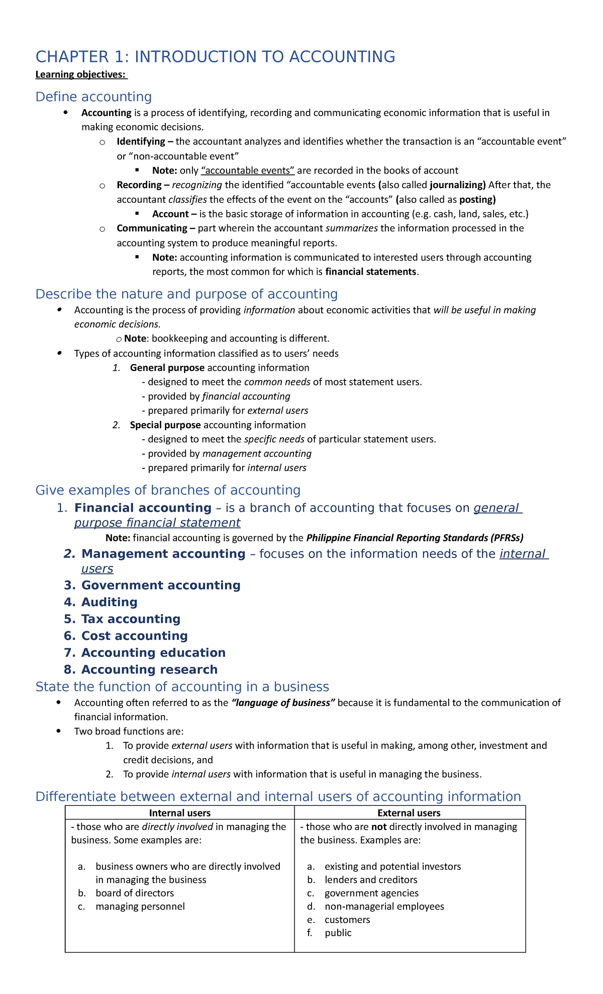 Chapter 1 and so on - .... - CHAPTER 1: INTRODUCTION TO ACCOUNTING ...