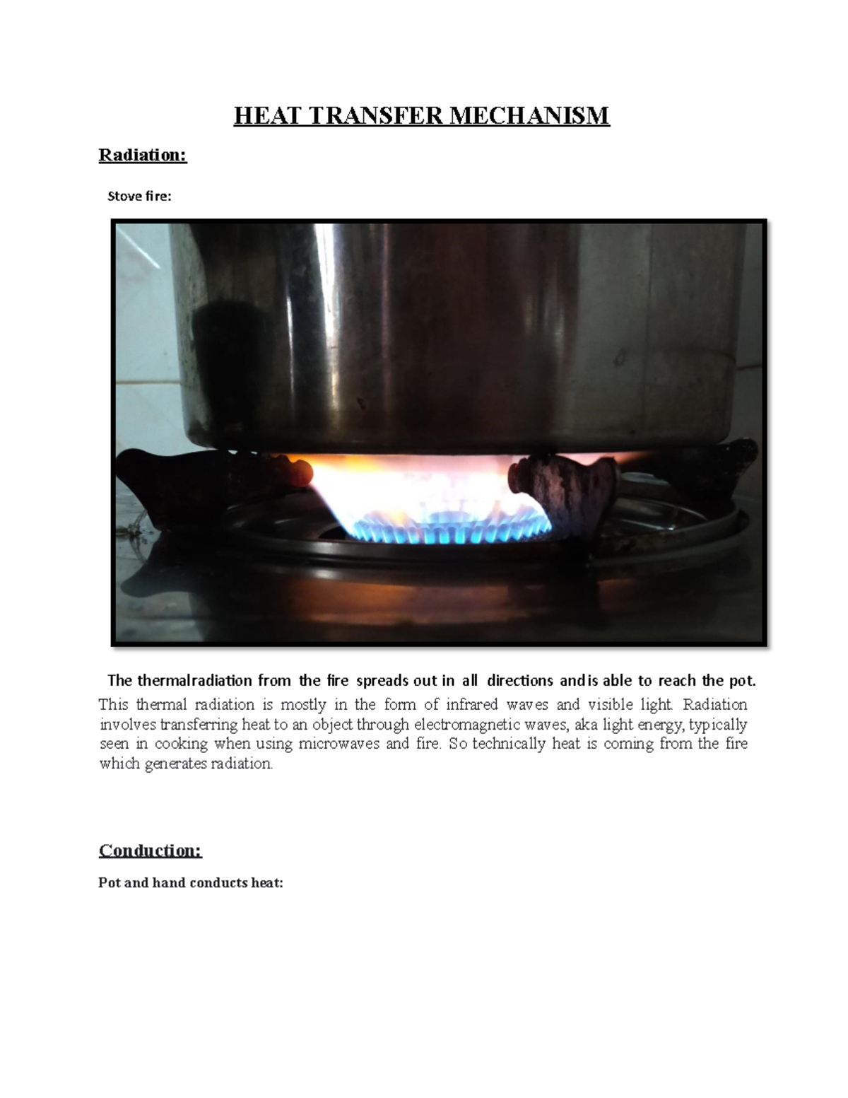 HEAT - Activity about heat transfer mechanism - HEAT TRANSFER MECHANISM ...