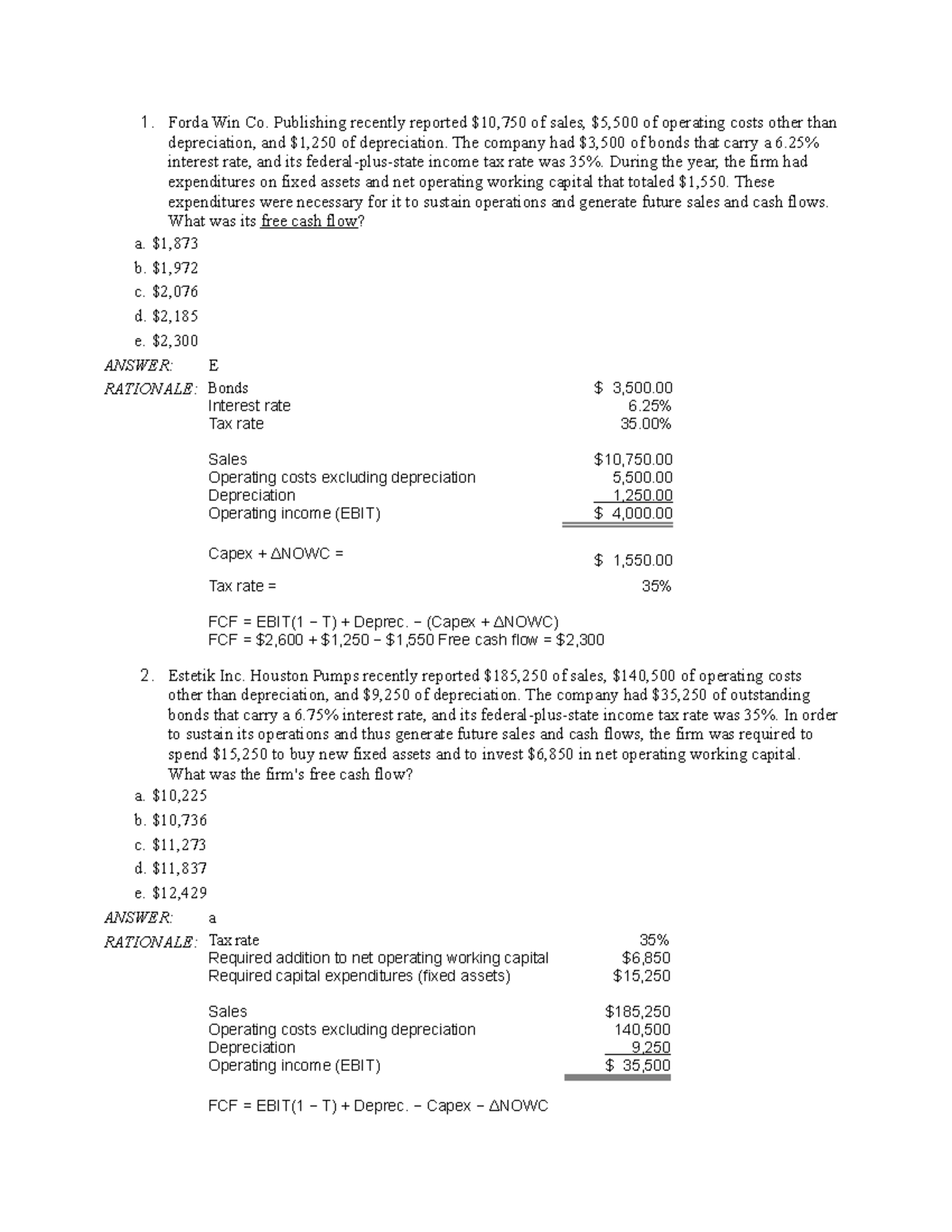 Free Cash Flow Example - jdfpqouer0u2jqpfjp29u4t92wjfpqajefp ...