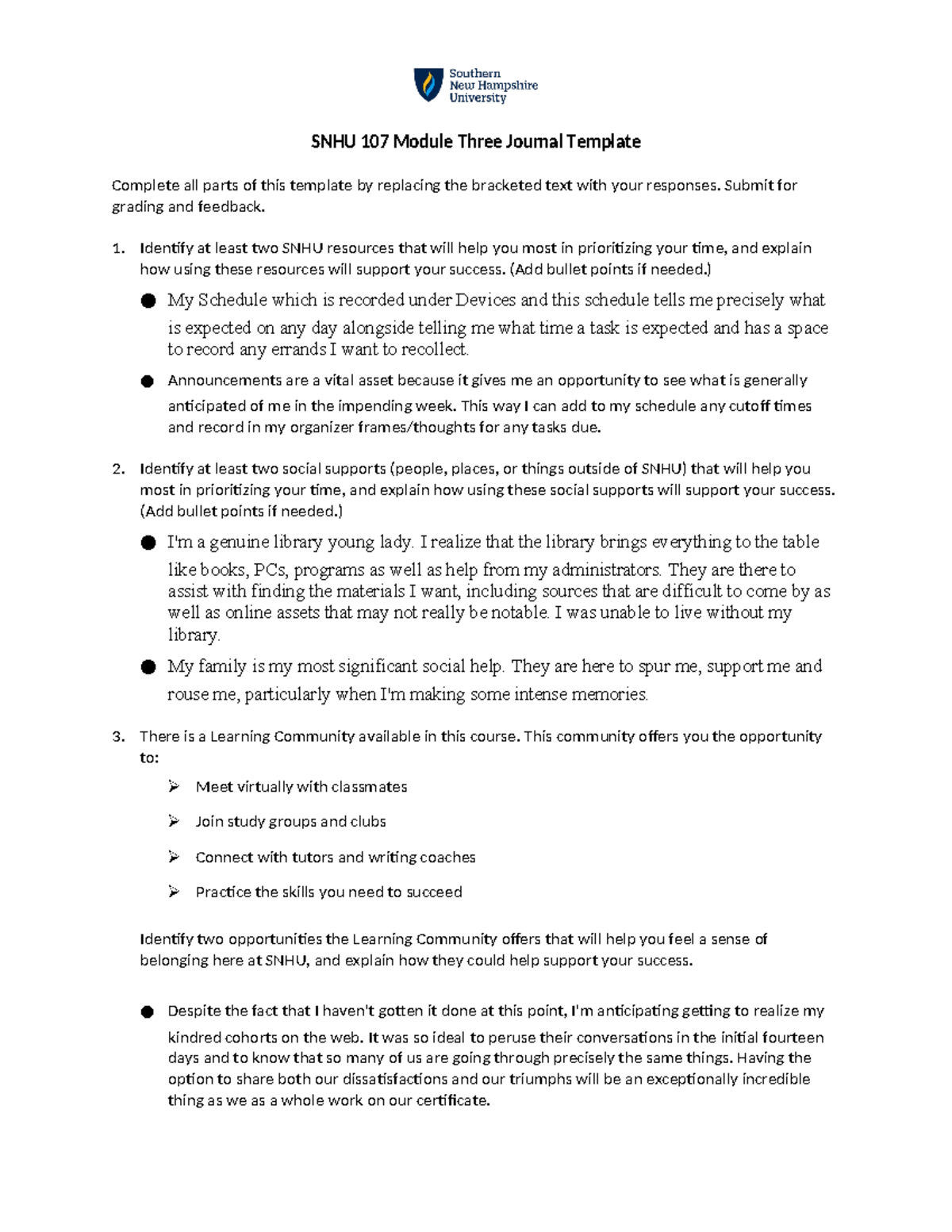 SNHU 107 Module Three Journal Template - SNHU 107 Module Three Journal ...