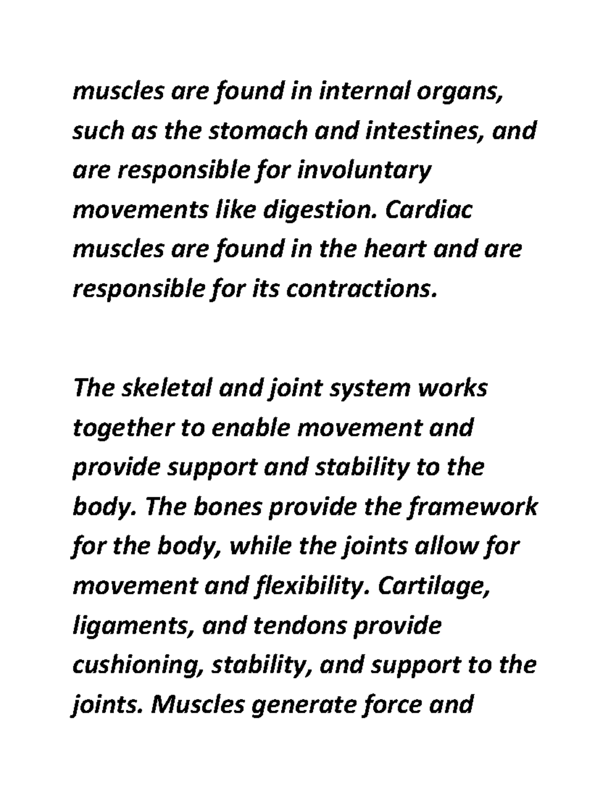 Skeletal and joint system part 3 - muscles are found in internal organs ...