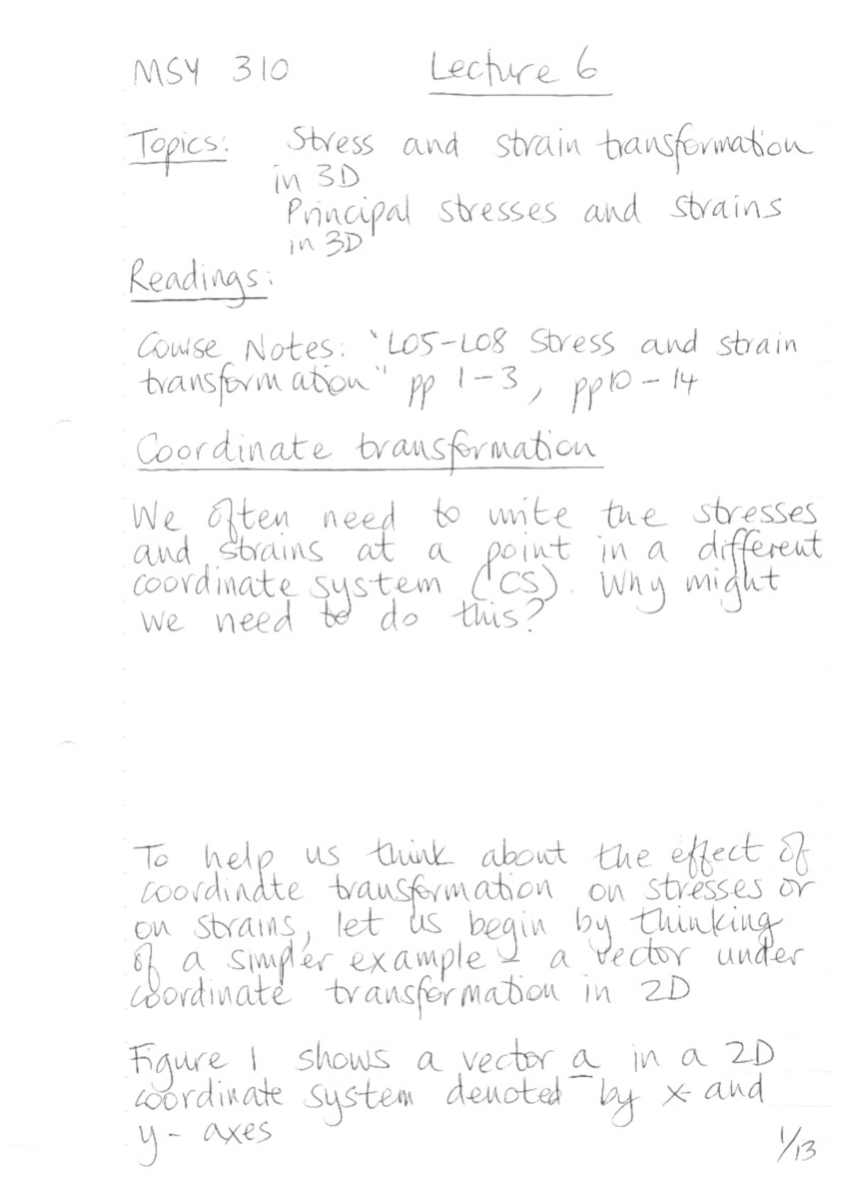 14598922 - Lecture notes for MSY310, presented by Prof Inglis - MSY 310 ...