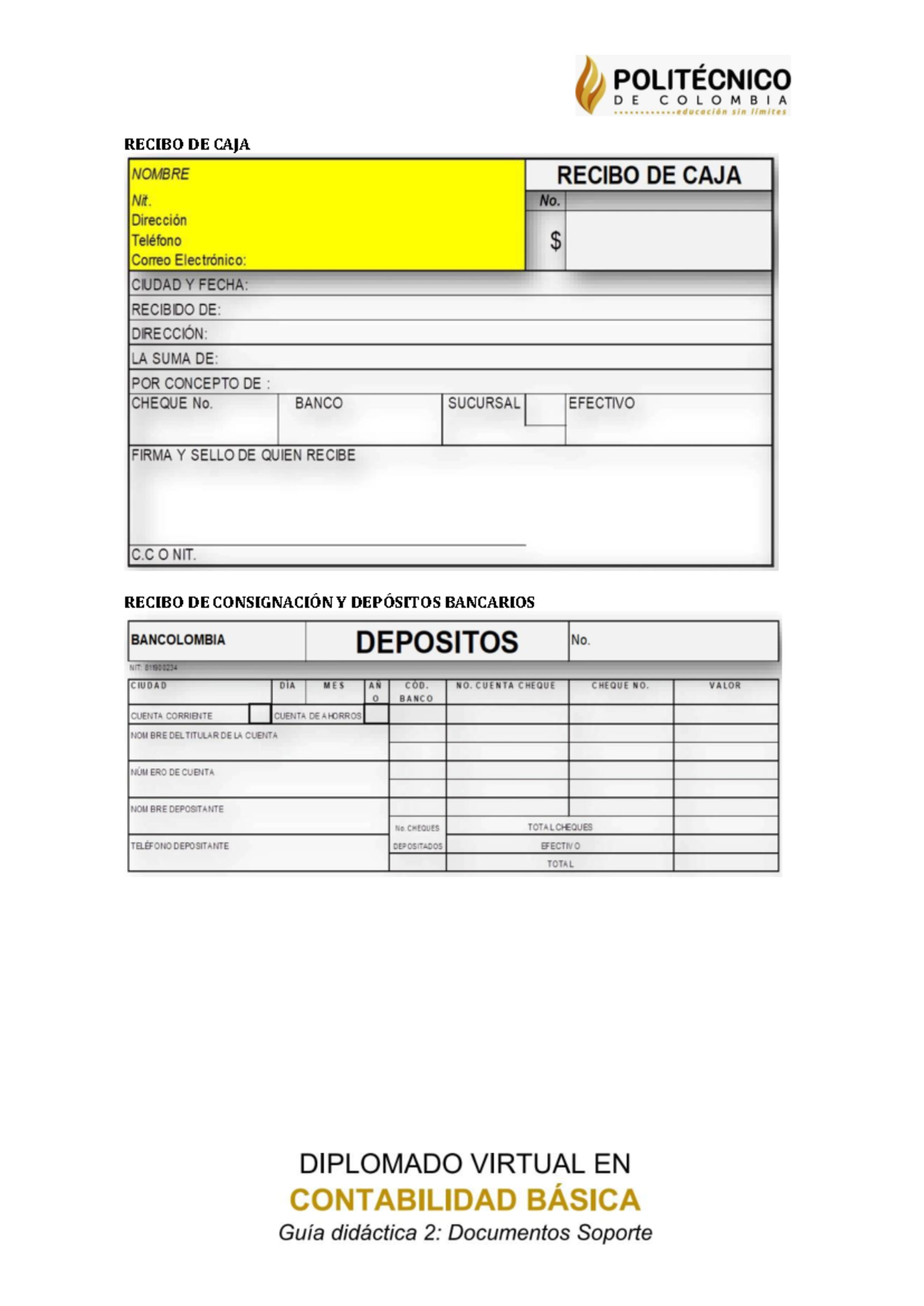 Formatos Soportes Contables - Conceptos Básicos de Contabilidad ...