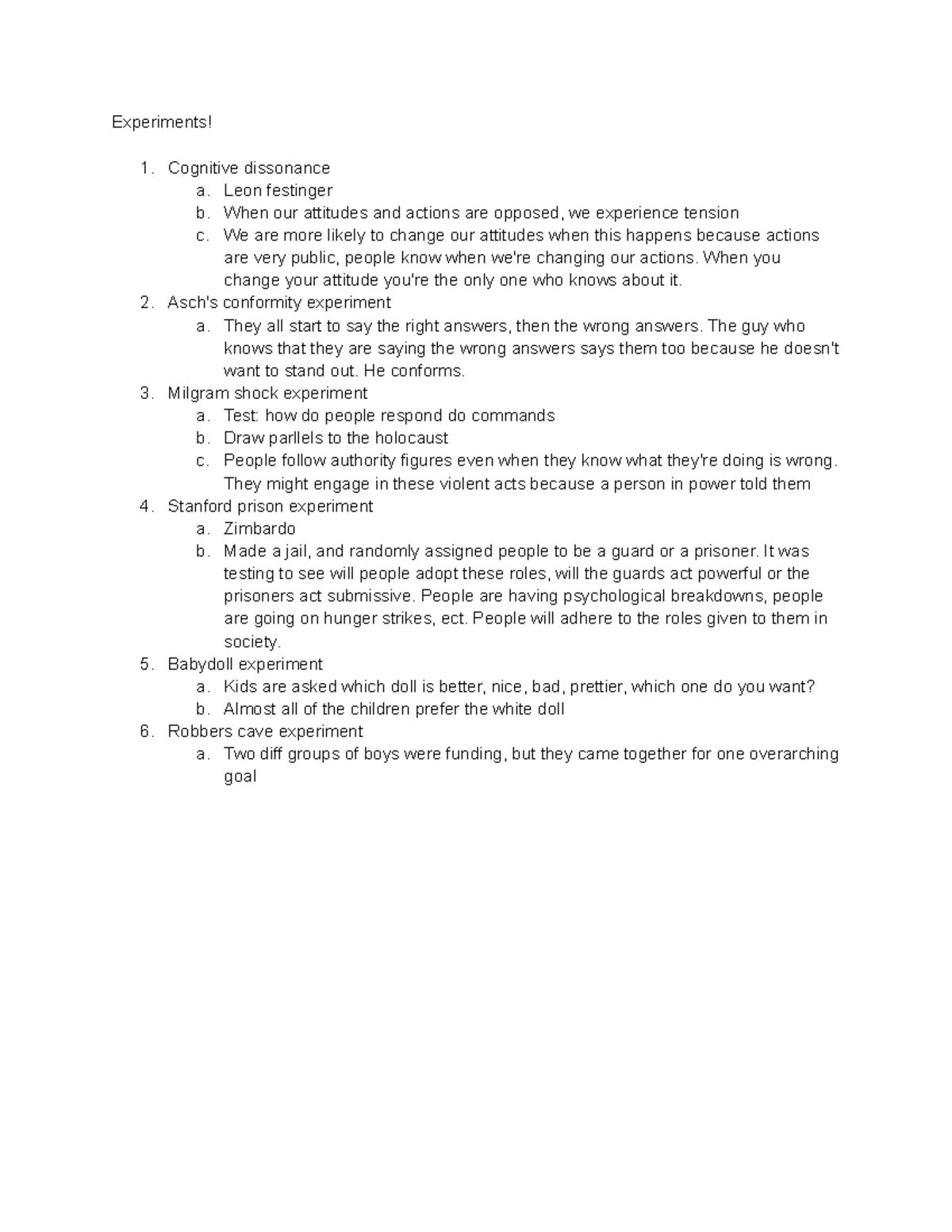 Experiments - Experiments! Cognitive dissonance a. Leon festinger b ...