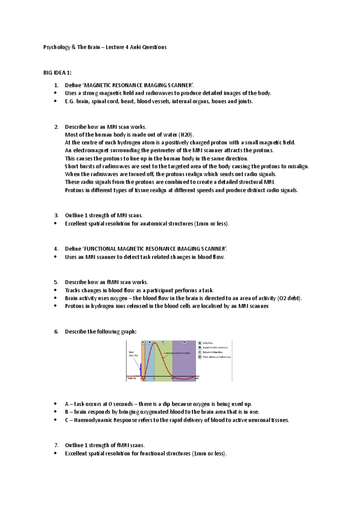 Psychology & The Brain Lecture 4 - Anki Questions - Psychology & The ...
