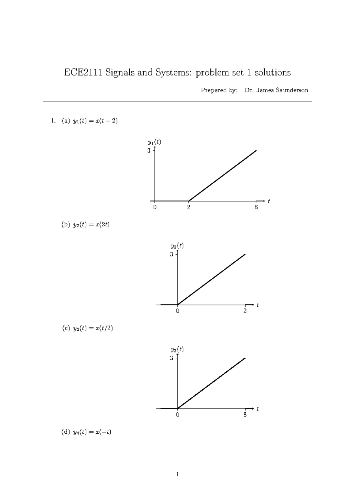 Problems 1 sol - ece2111 practice 1 - ECE2111 Signals and Systems: problem set 1 solutions ...