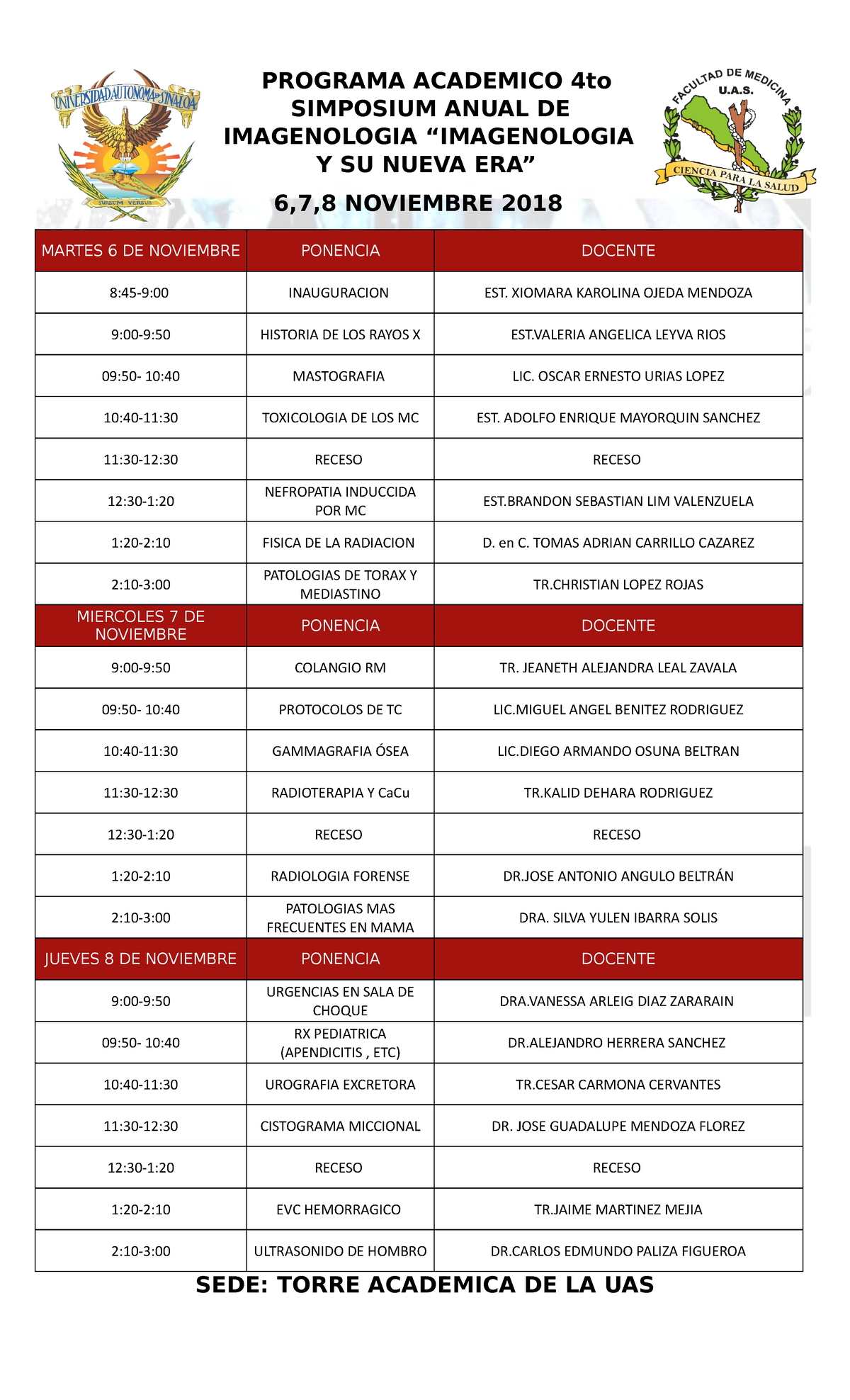 Programa Academico 4to Simposium Anual DE Imagenologia - PROGRAMA ACADEMICO 4to SIMPOSIUM ANUAL ...