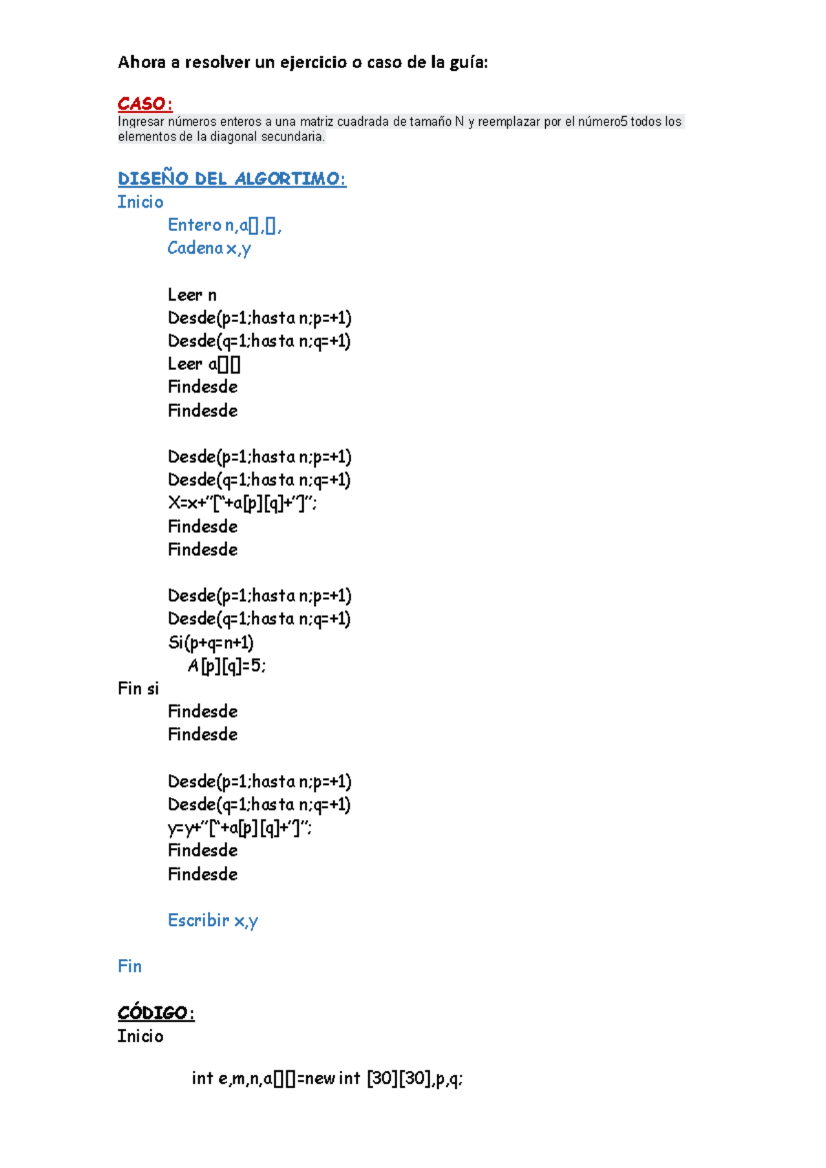 A resolver - clase 14 - espero ayude - Ahora a resolver un ejercicio o ...