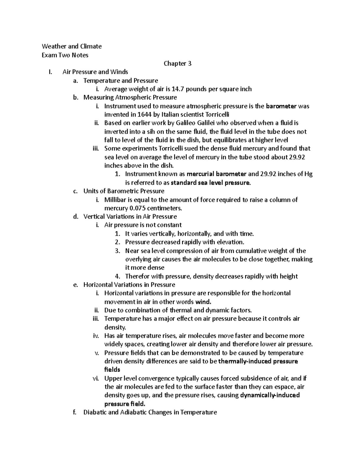 Chapter 3 & 4 Textbook Notes - Weather and Climate Exam Two Notes I ...