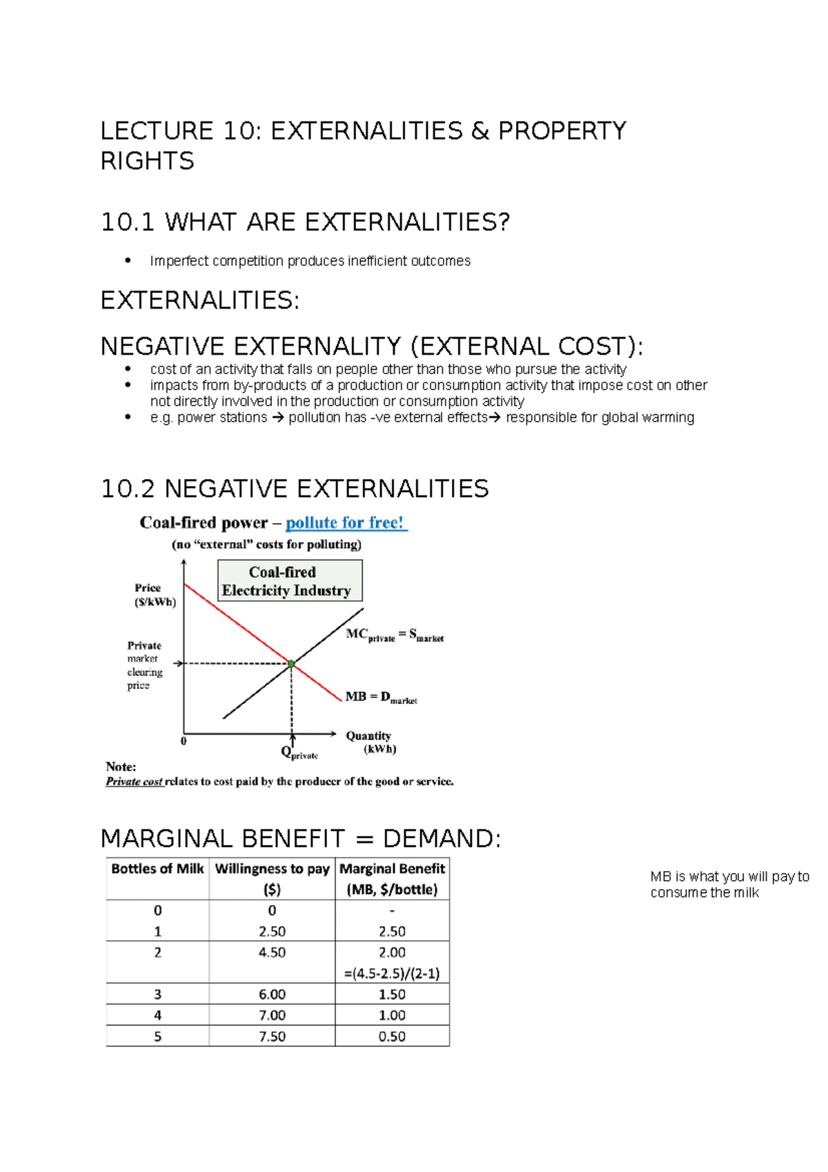 Lecture 10 externalities & property rights - LECTURE 10: EXTERNALITIES ...