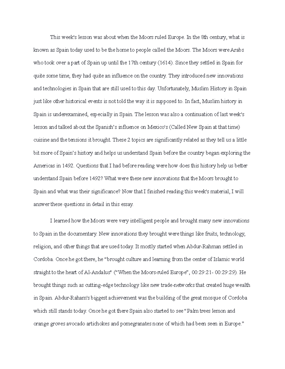 CHS 245 Discussion Post #4 - This week's lesson was about when the ...