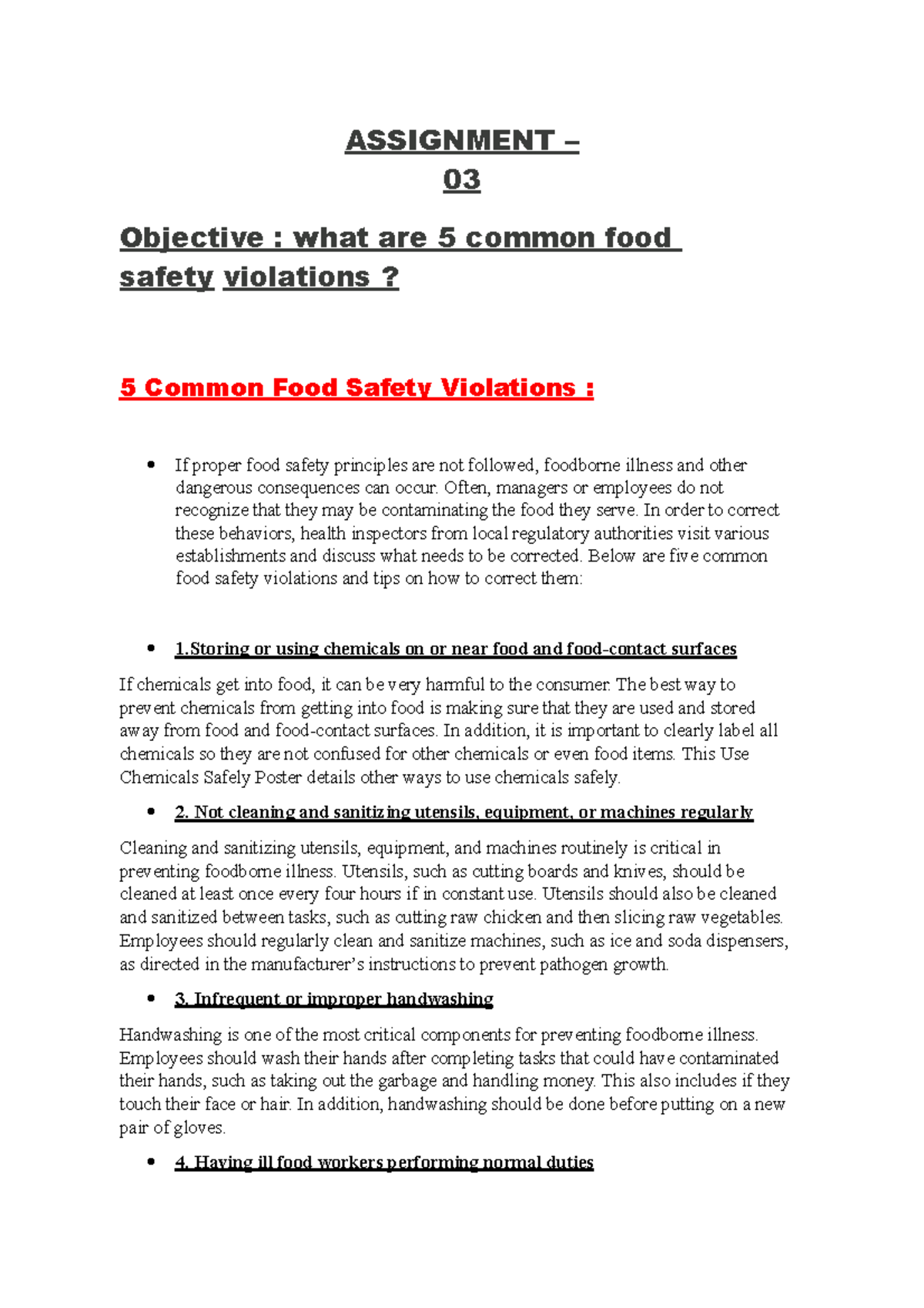 What are 5 common food safety violations - Often, managers or employees ...