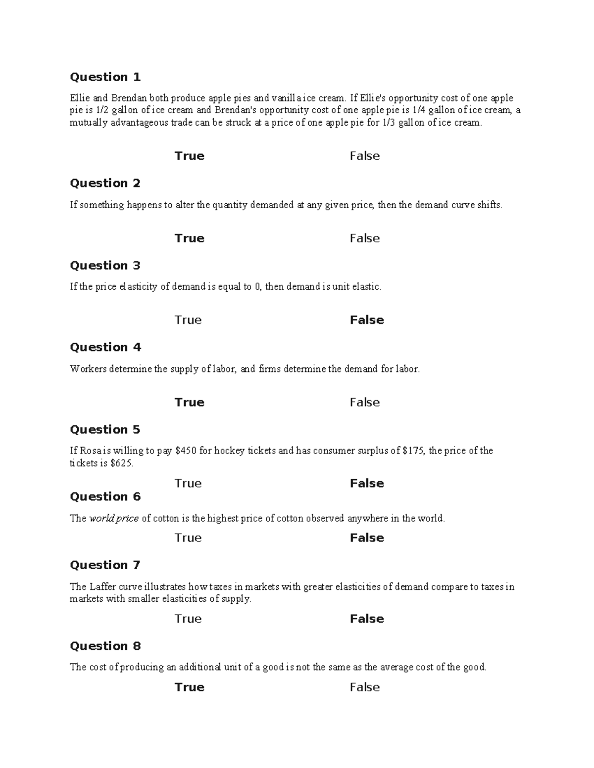 Micro-Practice-Quiz - Ellie and Brendan both produce apple pies and ...