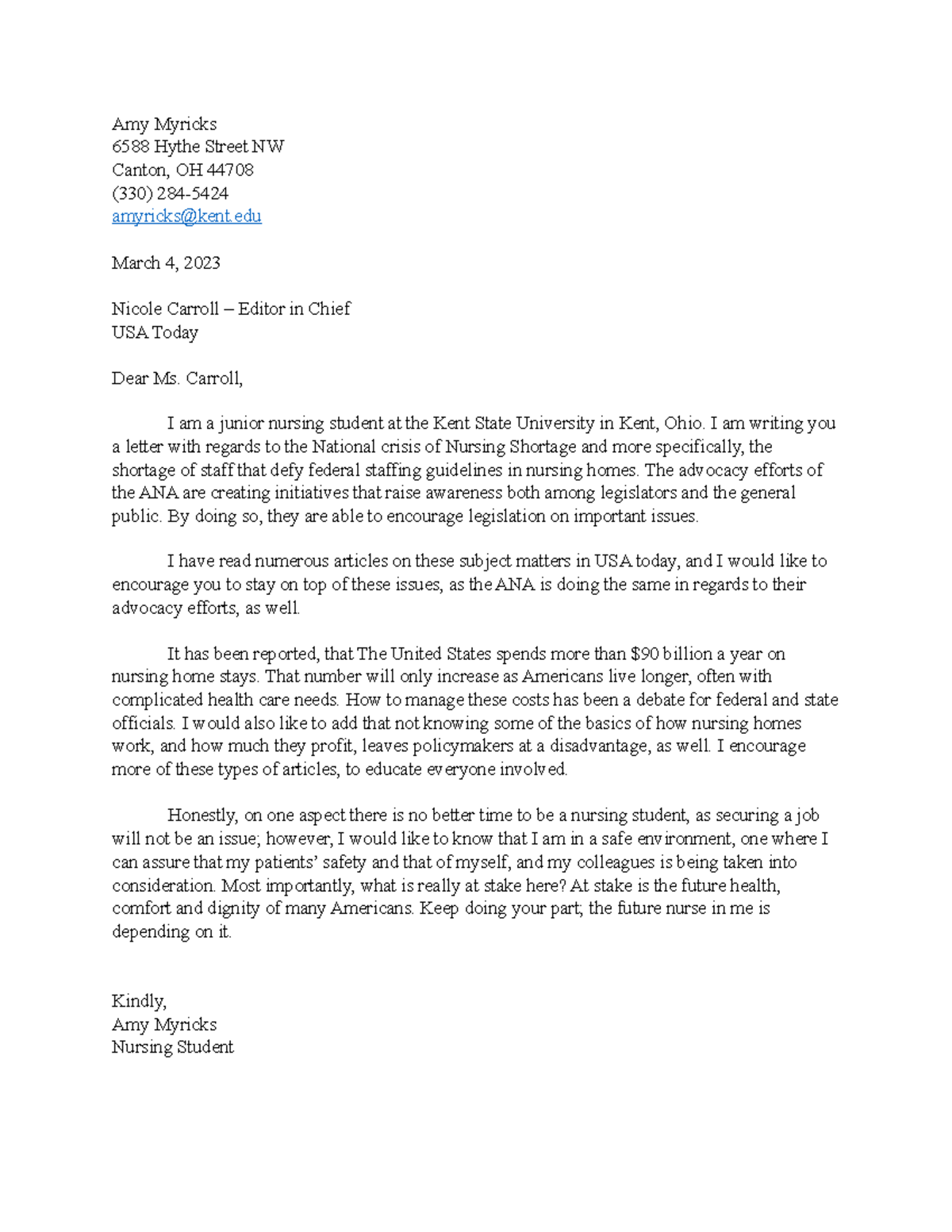 LTE - Assignment Letter to Editor - Amy Myricks 6588 Hythe Street NW ... LTE - Assignment Letter to Editor - Amy Myricks 6588 Hythe Street NW ...