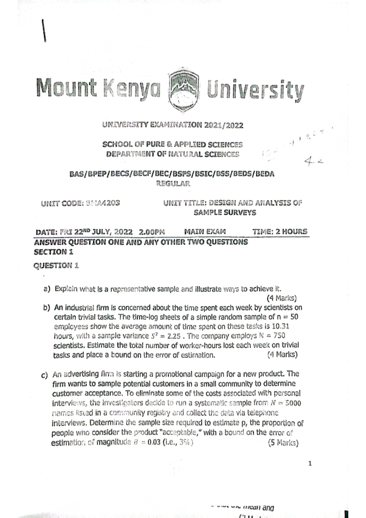 Design and sample pp - Great - MKU Mount Kenya University UNIVERSITY ...