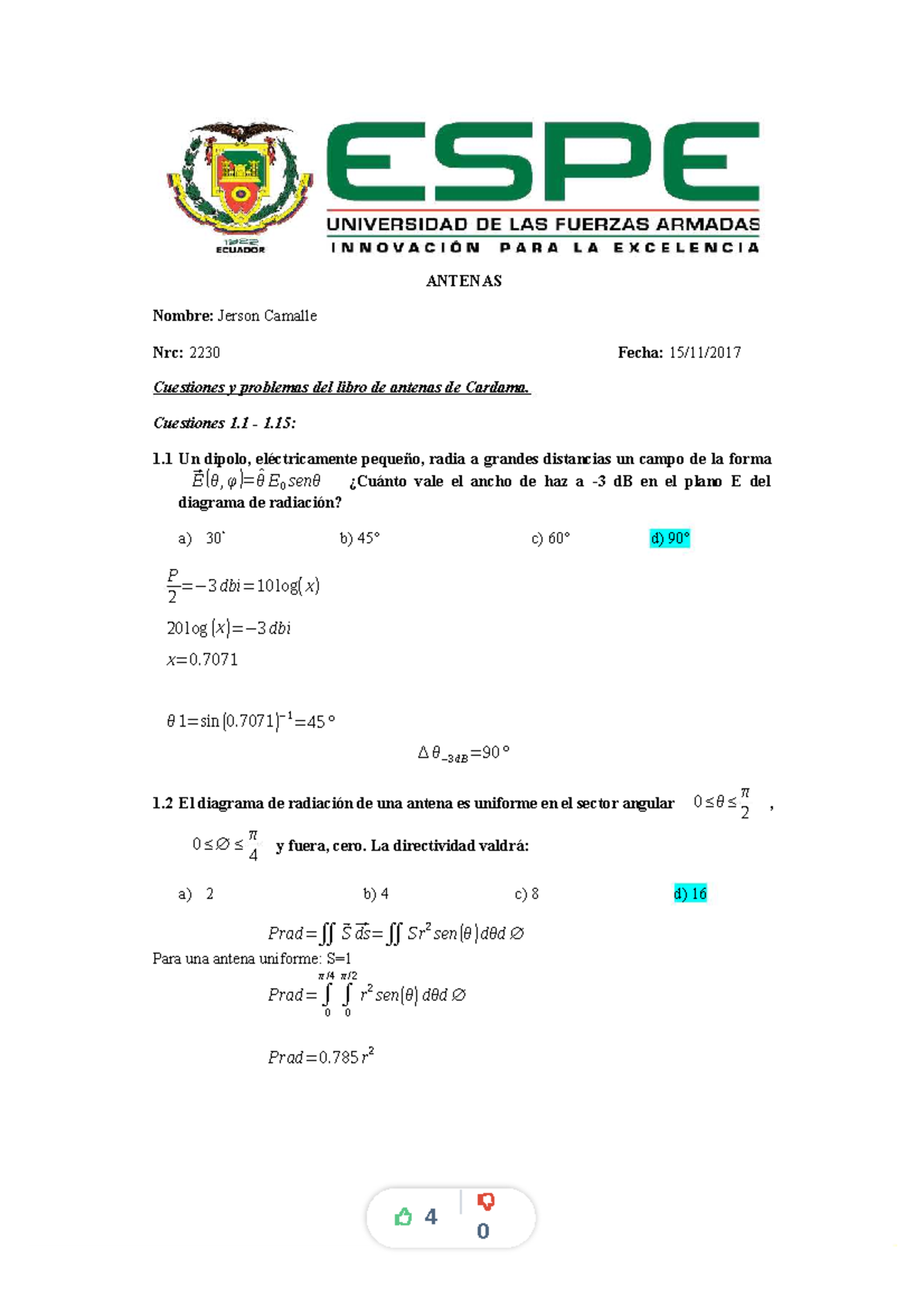 Deber-cardama compress - ANTENAS Nombre: Jerson Camalle Nrc: 2230 Fecha ...