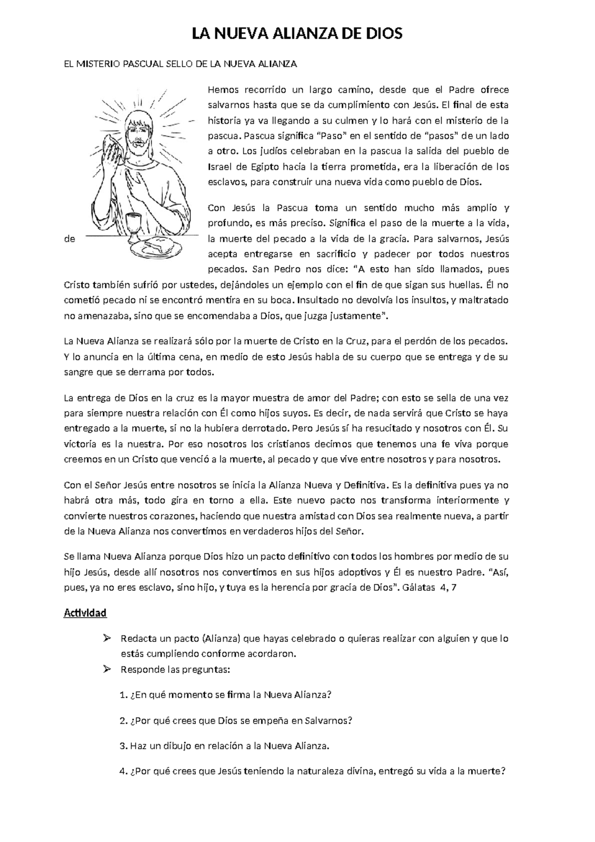 LA Nueva Alianza DE DIOS - LA NUEVA ALIANZA DE DIOS EL MISTERIO PASCUAL SELLO DE LA NUEVA ...