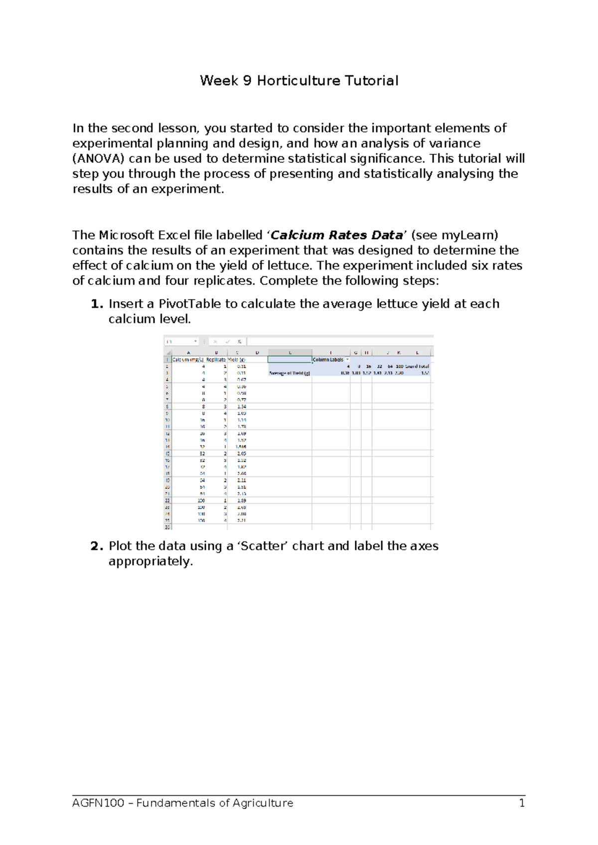 1. Week 9 Horticulture Tutorial - Week 9 Horticulture Tutorial In the ...