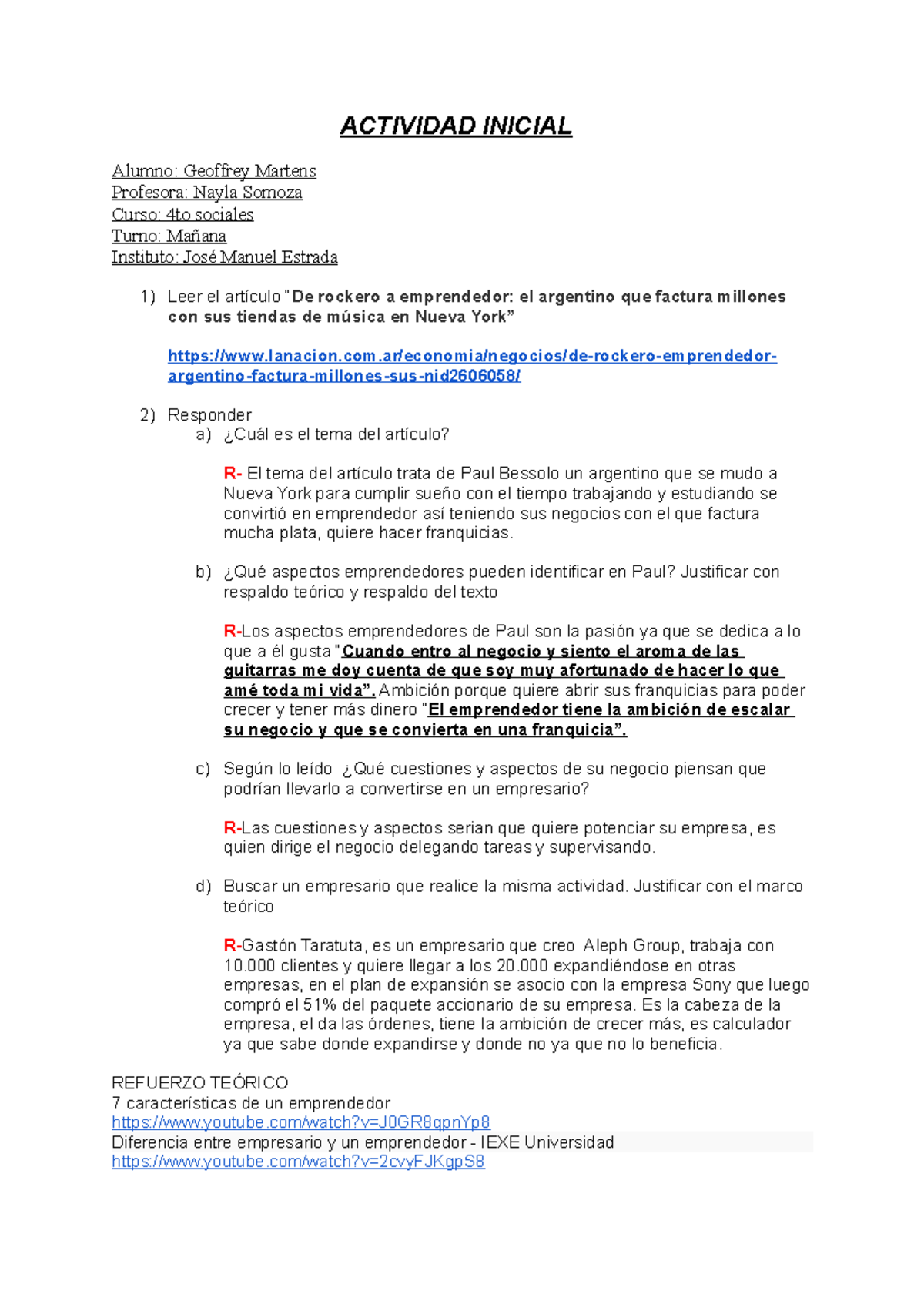 Actividad N°1 edi - Educación sexual integral - ACTIVIDAD INICIAL ...